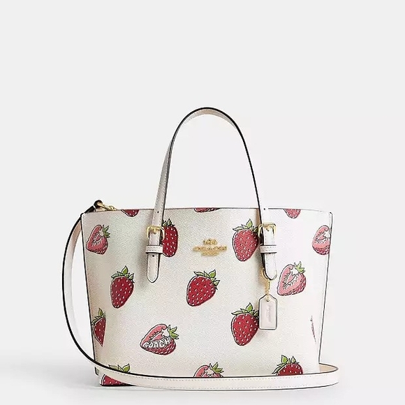 Coach | Bags | Coach Red And White Strawberry Print Tote | Poshmark